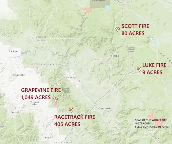 Coconino, Prescott national forests monitoring four small wildfires ...