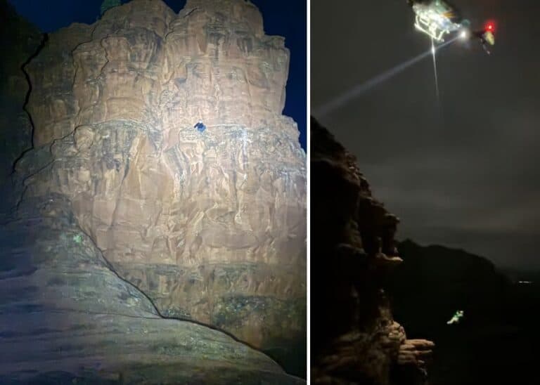 Hiker rescued near midnight from 100-foot cliff on Bell Rock; with ...